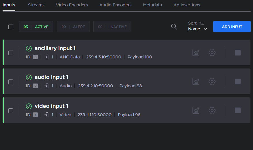 Configuring ST 2110 Inputs